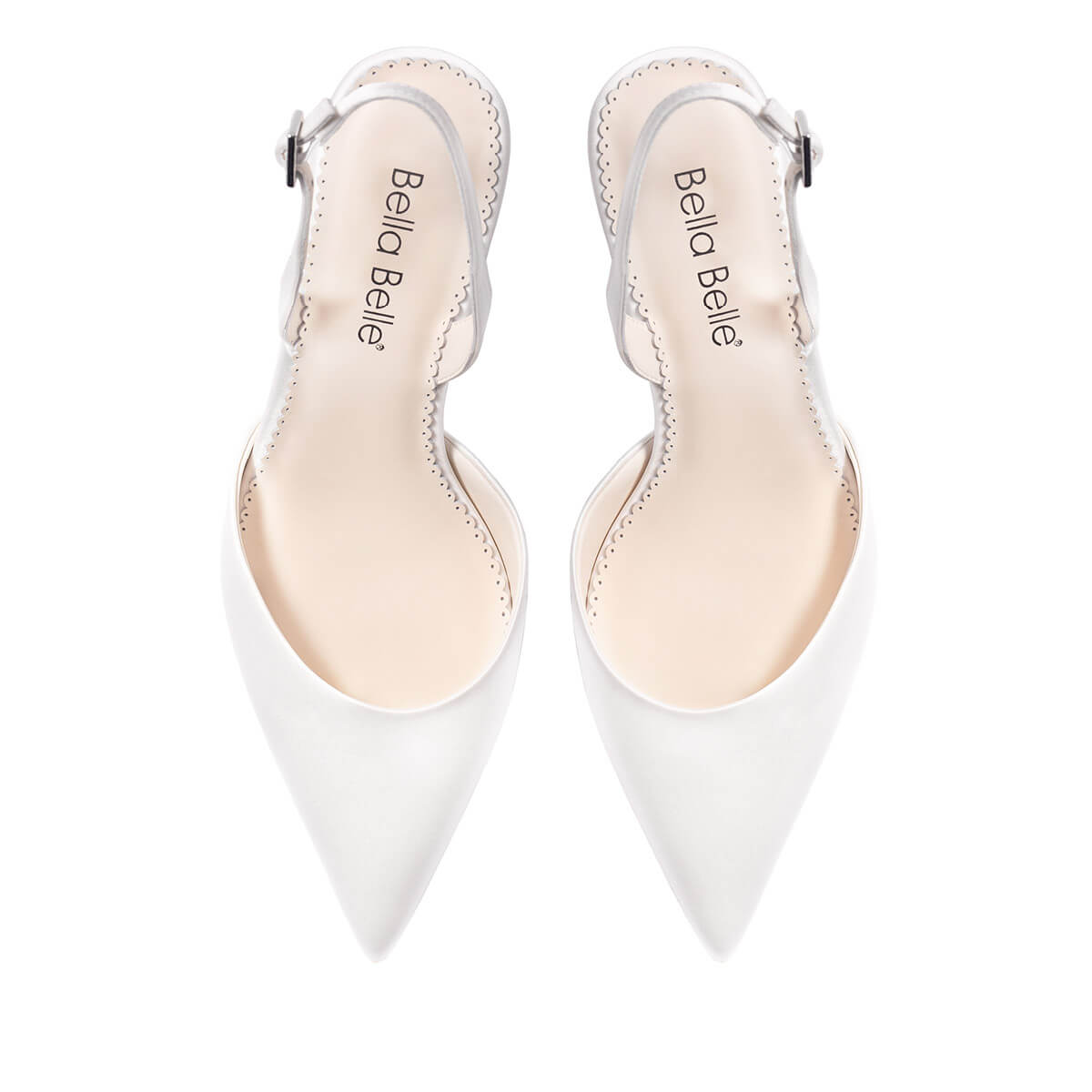 Pointed Toe Ivory Slingback Stiletto Heels