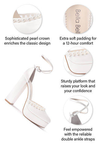 Pearl Platform Heels with 5-Inch Block Heel & 1.25-Inch Lift