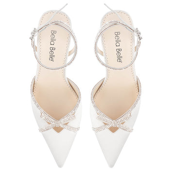 Crystal Bow Heels with Crystal Ankle Straps | Bella Belle