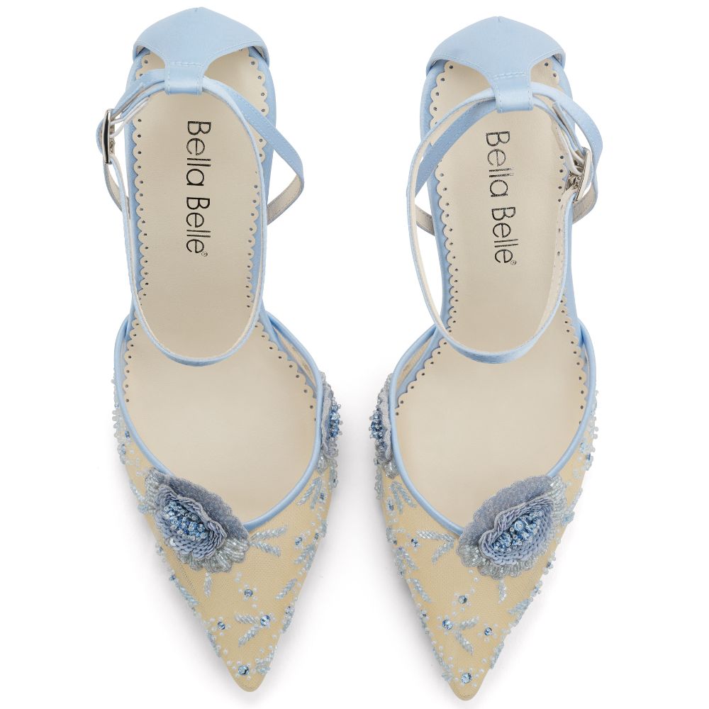 Blue High Heels With Ankle Strap